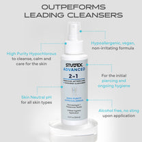 STUDEXÂ® Advanced 2-in-1 Piercing Aftercare & Cleanser – STUDEX®
