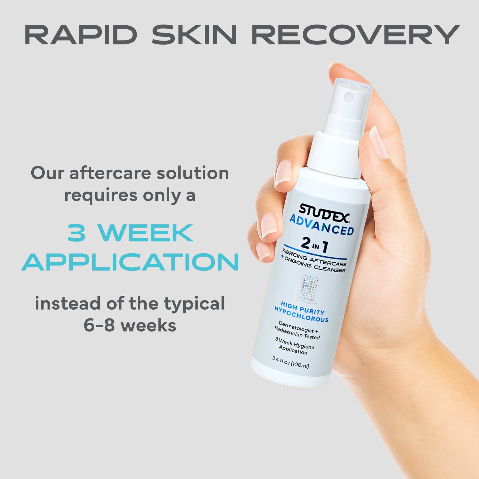 STUDEXÂ® Advanced 2-in-1 Piercing Aftercare & Cleanser – STUDEX®